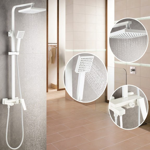 Στήλες Ντους : Στηλη Ντους 3 Εξοδων Elinor White Matt Ict 6891w